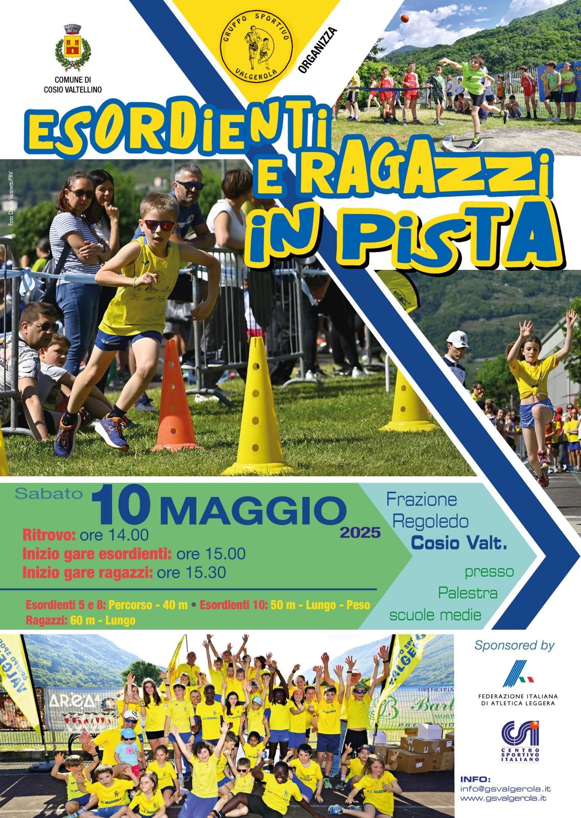 ESORDIENTI e RAGAZZI IN PISTA - REGOLEDO 2025 - FIDAL Sondrio